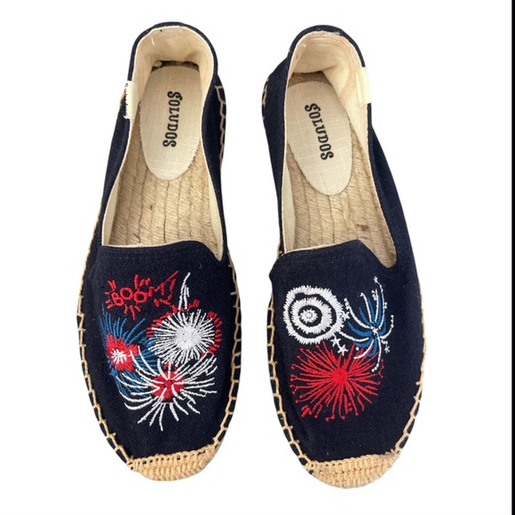 Soludos | Shoes | Soludos Fireworks Embroidered Espadrilles 4th Of July ...